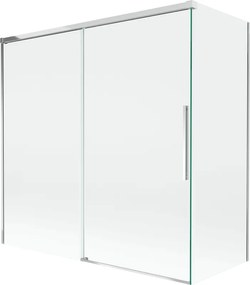 Mexen Rox, 2-křídlová posuvná vanová zástěna 160 + 75 x 150 cm, 8mm čiré sklo, chromový profil, 8C9-160-075-01-00