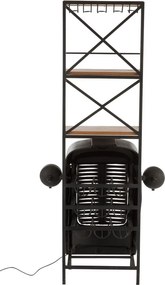 Černý retro bar na skleničky a láhve vína Tractor Bar - 87*37*181cm