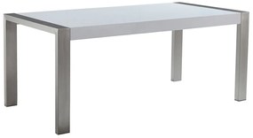 Luxusní bílý nerezový stůl 180x90 cm ARCTIC I Beliani
