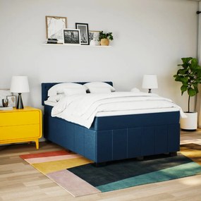 Box spring postel s matrací modrá 160x200 cm textil 3289432