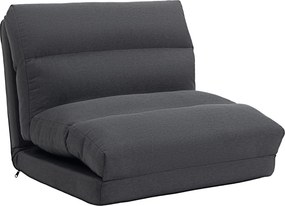 HOMCOM Sedací pytel s funkcí postele, sklápěcí opěrka, skládací, do 120 kg, 70 x 72 x 56 cm, tmavě šedá