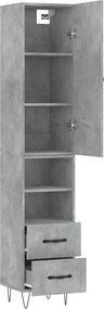 Skříň highboard betonově šedá 34,5x34x180 cm kompozitní dřevo 3198949