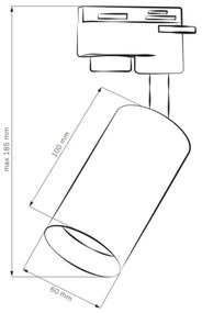Bodové svítidlo do lištového systému MARIBEL 3xGU10/10W/230V +1 m lištový systém