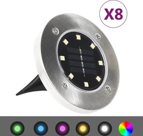 vidaXL Solární světlo k zapíchnutí do země 8 ks LED [44417] Barva: RGB