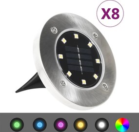 vidaXL Solární světlo k zapíchnutí do země 8 ks LED [44417] Barva: Bílá