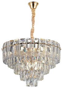 Toolight Závěsné osvětlení Vintage Crystal C10 50cm zlaté
