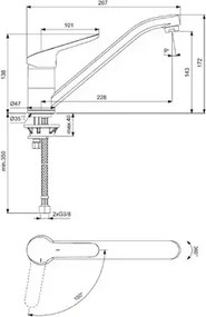 Ideal Standard CeraFlex - Dřezová baterie | BlueStart | chrom