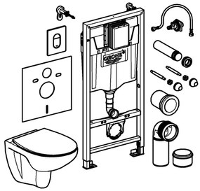 GROHE 39902000 - Toaleta SOLIDO 230 x 500 x 1130 keramika/bílá