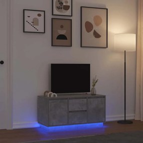 TV skříňka s LED osvětlením betonově šedá 100x41x50 cm