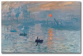 Nástěnná reprodukce na plátně Claude Monet Sunrise, 70 x 45 cm