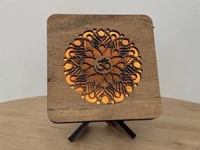 Li-Go "Mandala Aum" lampa 19x19cm provedení povrchu: ořech