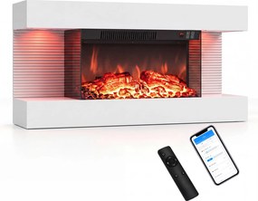 Costway Třístranný elektrický krb 81 cm s LED, bílý