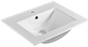 Mereo Mereo, Aira, koupelnová skříňka s keramickým umyvadlem 61 cm, bílá, dub, šedá, CN720