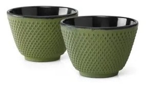 Sada 2 zelených litinových hrnečků na čaj Bredemeijer Xilin, ⌀ 7,8 cm