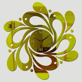 Nástěnné 3D hodiny - motiv kapky Barva: Zlatá