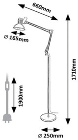 Rabalux 2197 - Stojací lampa ARISTEO 1xE27/40W/230V krémová/zlatá