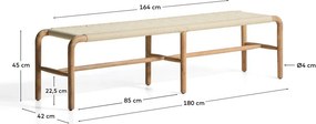 Béžová/v přírodní barvě dřevěná zahradní lavice Alipa – Kave Home