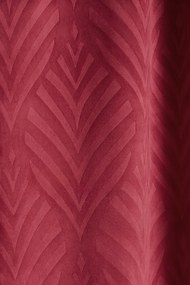 Room99 Hotový Závěs na kroužcích LEAFLY Velúrový Zatemňovací Barva: Světle růžová/Stříbrná, Velikost: 140 x 280 cm