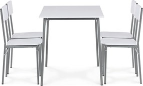 Autronic Jídelní set s 4 židlemi AUT-O2156 Odstín: Bílá