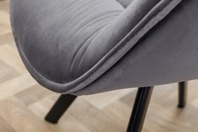 Židle The Dutch Comfort šedá sametová otočná/ 44063