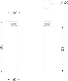 IMPR 730520 Deko-Light venkovní stojací svítidlo Faro 60, 12 W, 3000 K, tmavěšedá - DEKOLIGHT