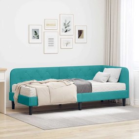 Rohový rám postele Tyrkysová 80 x 200 cm samet 3394142