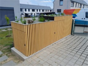 DESIGN FACTORY - Cyklobox de Luxe 5 – 6 kol s malým úložištěm, barva natur, (1,6 x 4 m), CYKL5-6MALE - nejzahradnidomek.cz
