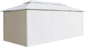 Zahradní altán se závěsy 600 x 298 x 270 cm bílý 180 g/m² 310073