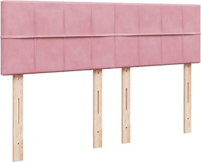 Box spring postel s matrací růžová 140x190 cm samet 3287739