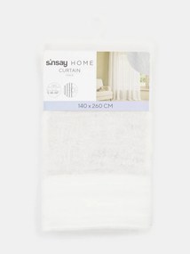 Sinsay - Záclona na řasící pásce s gumovým květinovým potiskem - bílá