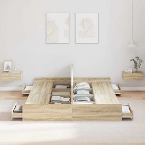 Rám postele s úložným prostorem s čelo Sonoma dub 140 x 200 cm 3335295