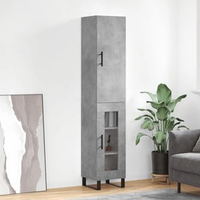 Skříň highboard betonově šedá 34,5x34x180 cm kompozitní dřevo