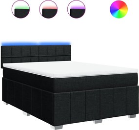 Box spring postel s matrací černá 160x200 cm textil 3289421