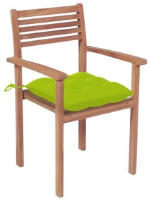 Stohovatelné zahradní židle s poduškami 6 ks masivní teak,  3072598