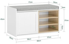 Sobuy SoBuy FSR109-WN Lavice Truhla Lavice s úložným prostorem Botník 80x45x35cm