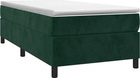 Rám postele s boxspringem tmavě zelená 100 x 200 cm samet 3121105
