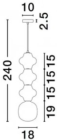 LED růžovo-modro-žlutá moderní svítilna Clio