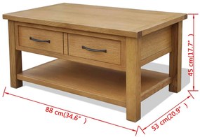 vidaXL Marketos Konferenční stolek 88 x 53 x 45 cm masivní dubové dřevo