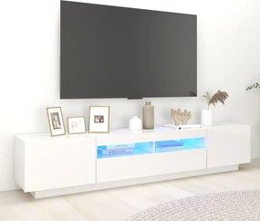 vidaXL TV skříňka s LED osvětlením 200x35x40 cm [3120171] Barva: bílá s vysokým leskem