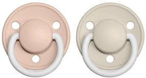 Bibs dudlíky kaučuk 2 ks De Lux 6-18 měsíců Blush/Vanilla svítící