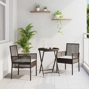 Zahradní bistro set 3 ks Hnědá polyratan 3334963