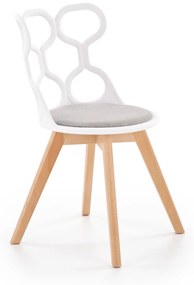 Moderní jídelní židle Bílo-šedá Dřevěný rám OCTANER