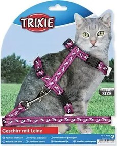 TRIXIE Postroj s vodítkem pro kočky černá 27-45 cm/10 mm / Nylon / Obv