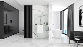 Rea Aero N, sprchová zástěna typu Walk-In 90cm, 8mm čiré sklo, chromový profil + polička a věšák EVO, KPL-K0553