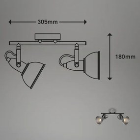 Briloner 2049-024 - Bodové svítidlo RETRO 2xE14/40W/230V šedá