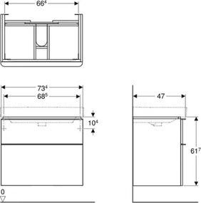 Geberit 500.353.00.1 - Koup. skříňka pod umyv. Smyle Square 61,7x73,4 cm bílá