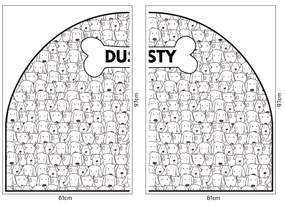 PIPPER. Ochranná textilní nálepka na zeď - Oblouk - Psi Velikost: 83x60cm, Jméno: Se jménem