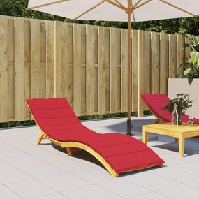 Poduška na lehátko červená 200 x 60 x 3 cm oxfordská látka 314209