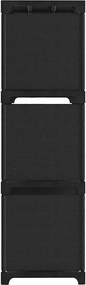Výstavní police s 9 přihrádkami černá 103x30x107,5 cm textil 322610