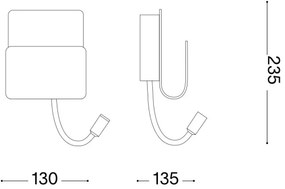 Ideal Lux - LED Nástěnné bodové svítidlo PROBE LED/9,5W/230V USB bílá